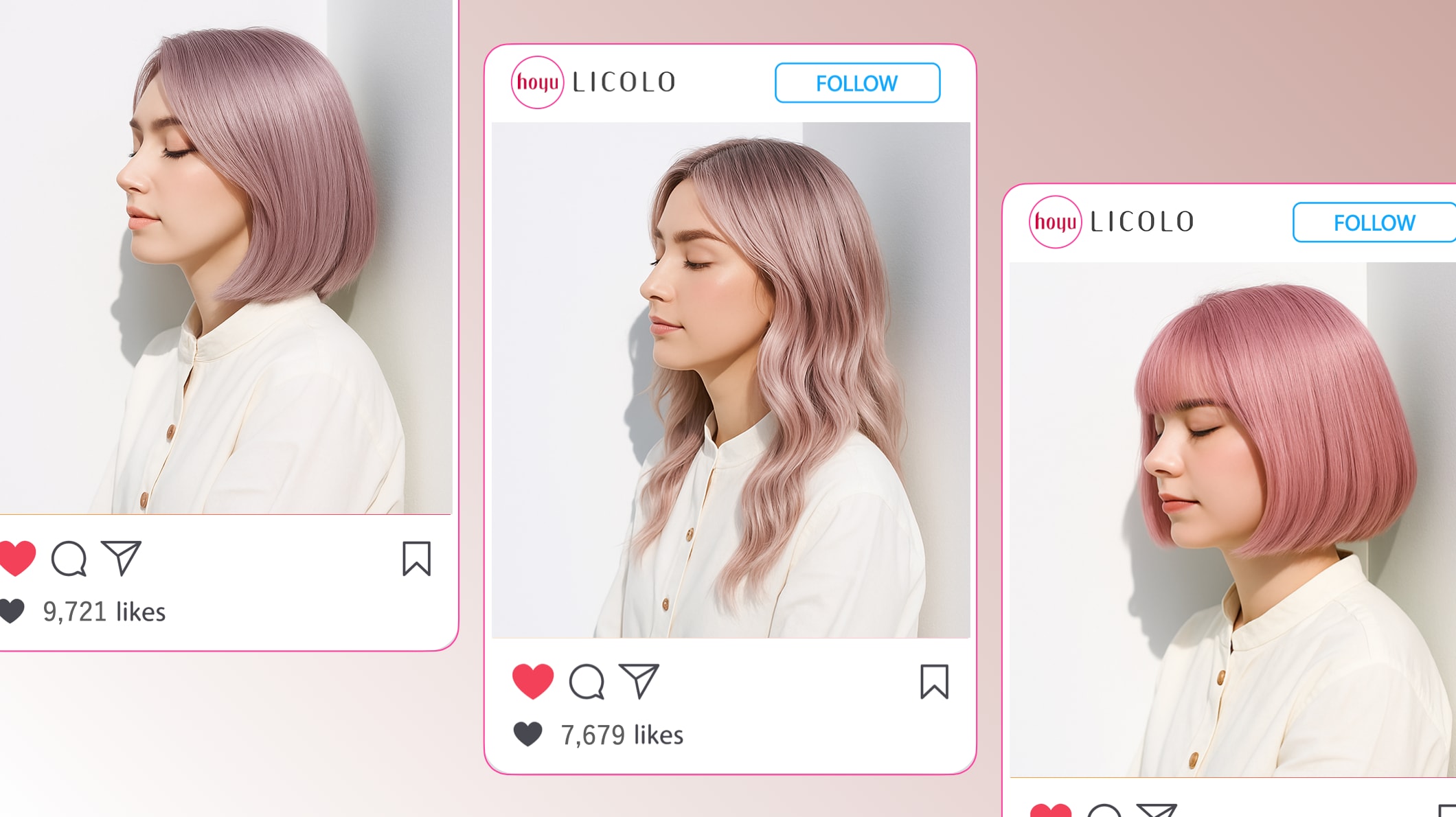 ホワイトピンクってどんな髪色？明るめ暗めのヘアカラー26選 | ヘアカラーリング | LICOLO - 髪から自分を好きになる